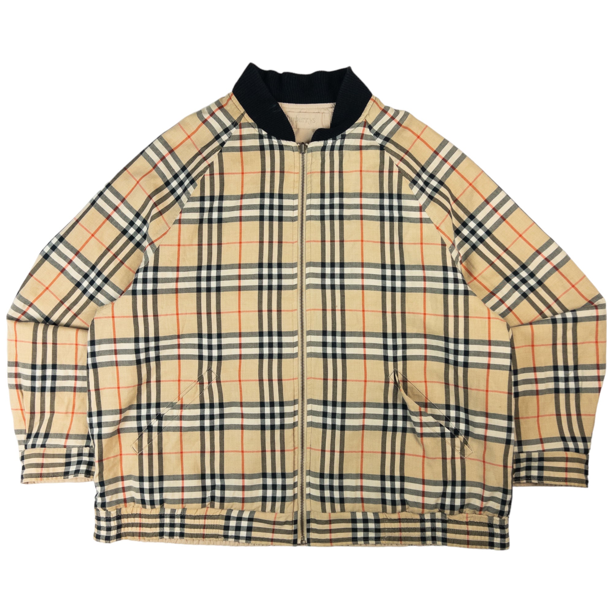 Vintage Burberry Reversible Nova Check Bomber Jacket Size XL | Second Wave Vintage – second wave ...